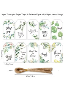 50pcs Slogan Graphic Gift Tag With Rope | SHEIN USA