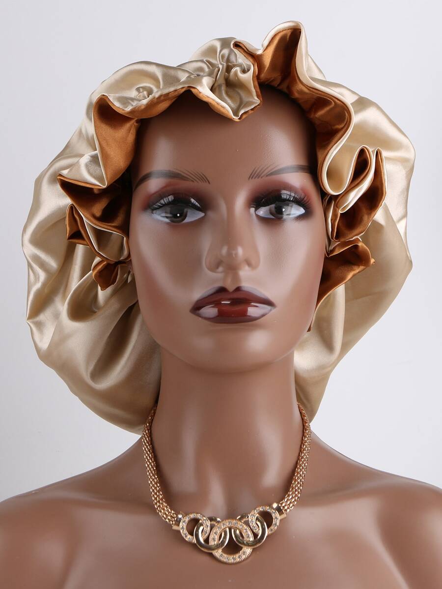 1pc Colorblock Wig Satin Bonnet Silk Bonnet Satin Bonnet | SHEIN USA
