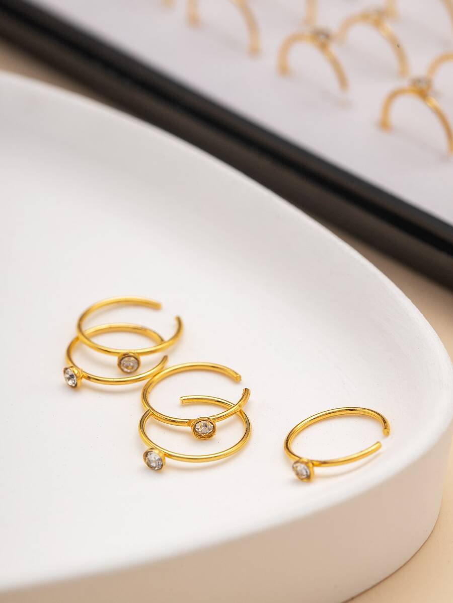 40 pieces/box Charming and minimalist stainless steel women's genuine ...