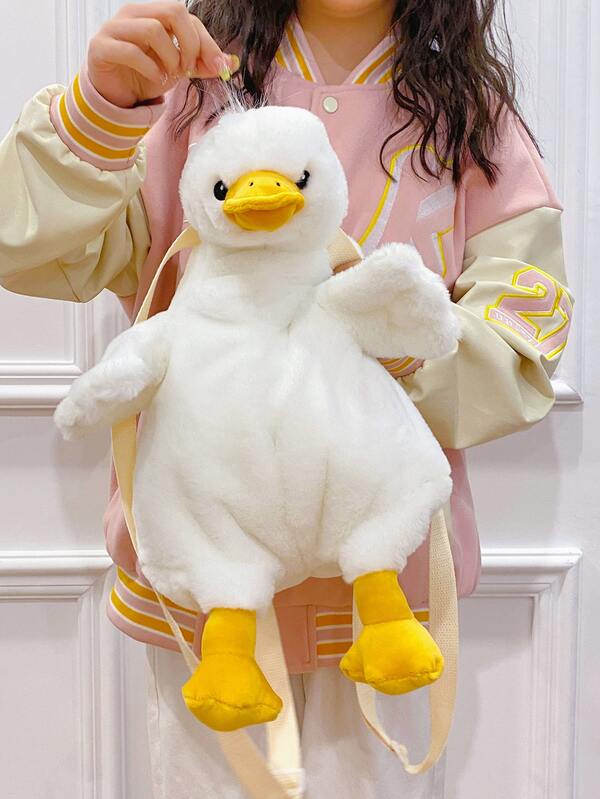 Medium Novelty Bag Cartoon Duck Design Fluffy | SHEIN UK