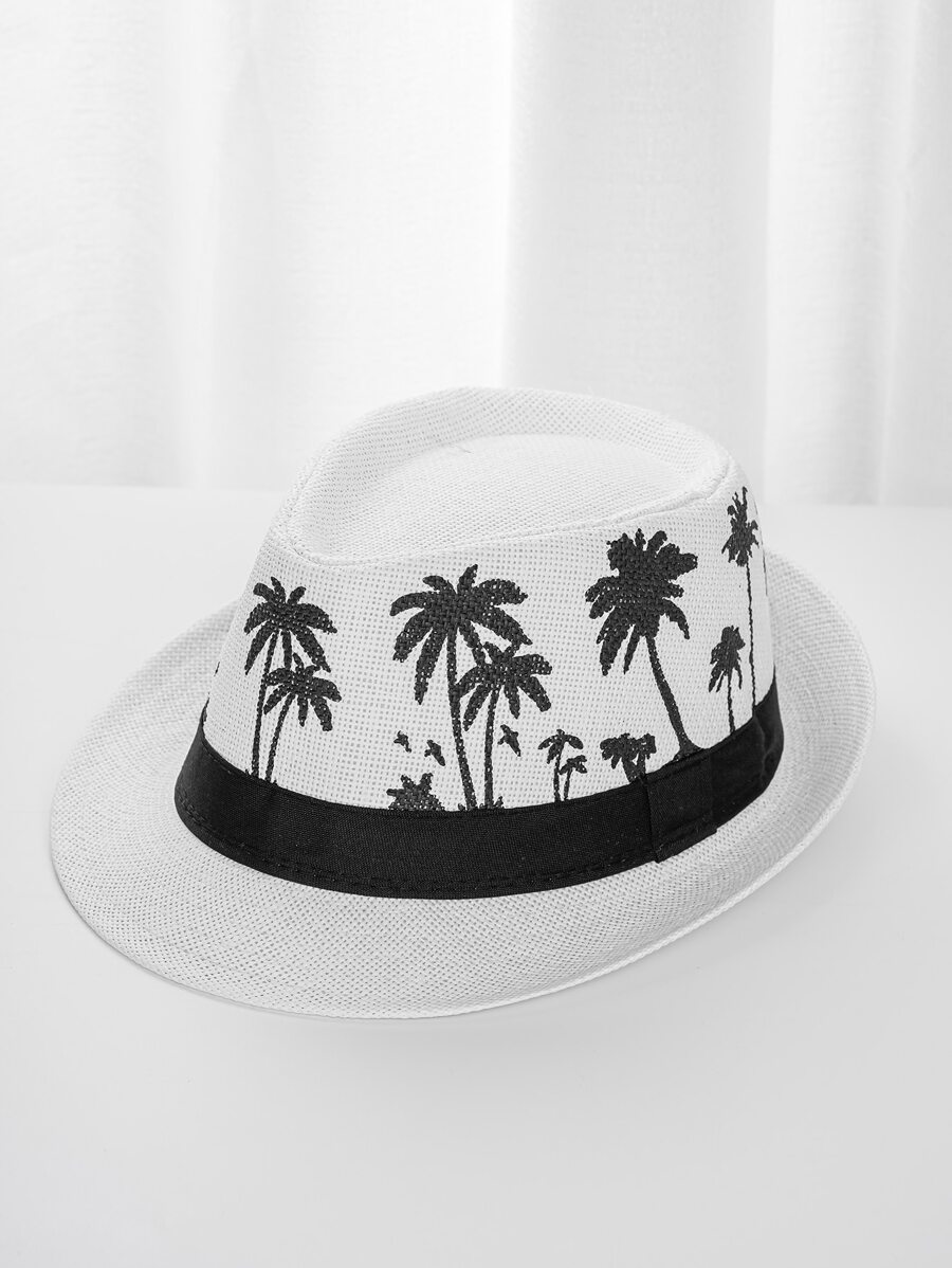 Men Coconut Tree Pattern Straw Hat | SHEIN USA