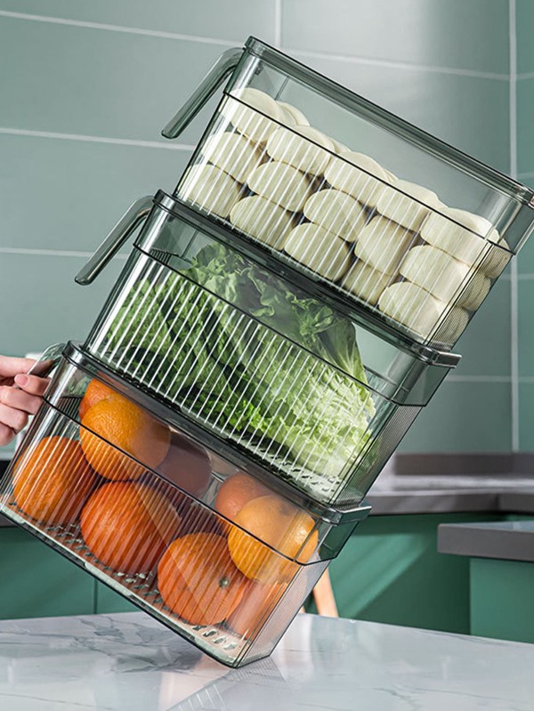 1pc Dark Green Refrigerator Storage Box | SHEIN UK