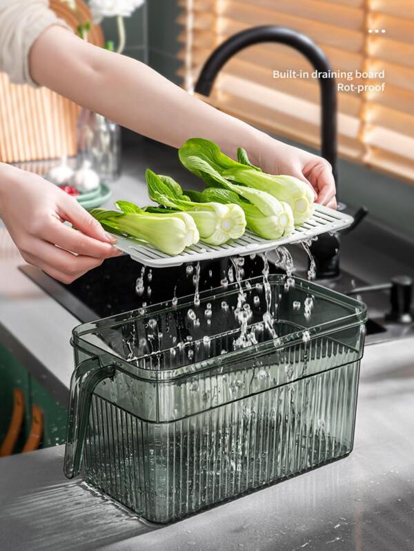 1pc Dark Green Refrigerator Storage Box | SHEIN UK