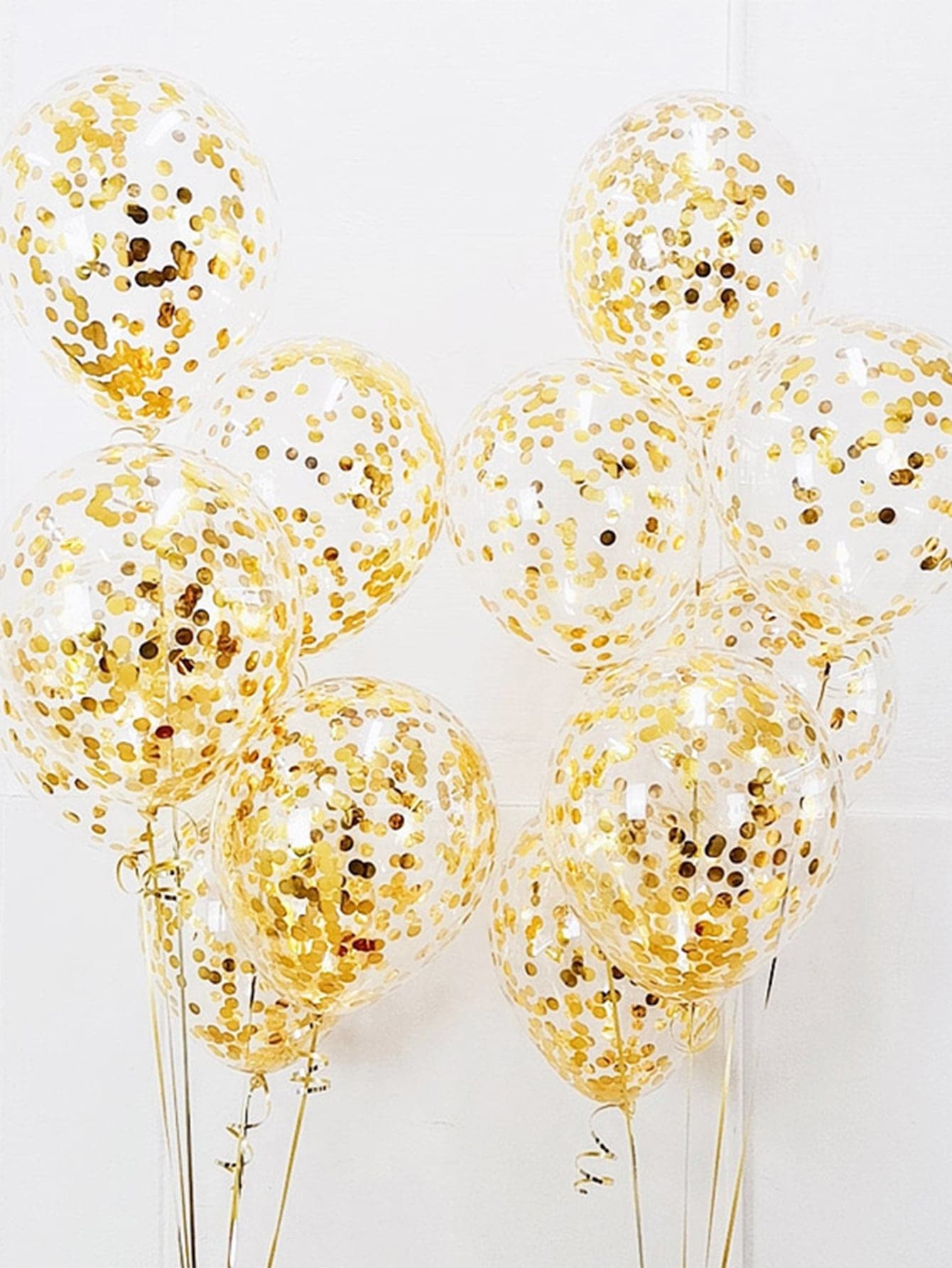 SHEIN X WOTP 10pcs Golden Confetti Balloons, 12 Inch Party Balloons ...