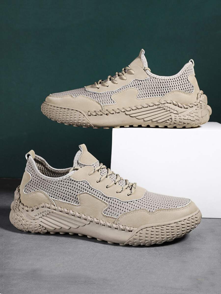Men Lace Up Handmade Shoes, Sporty Mesh Dress Shoes For Outdoor | SHEIN USA