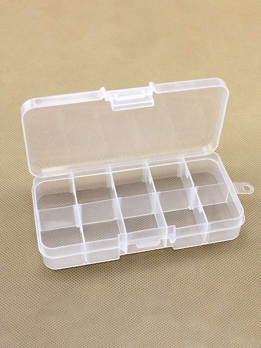 1pc 10 Grids Transparent White Storage Box, PP Rubber Band Organizer ...