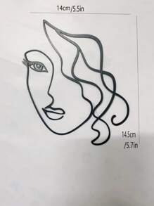 1pc PMMA Minimalist Art Lady Face Cake Topper, Girl Happy Birthday Cake ...