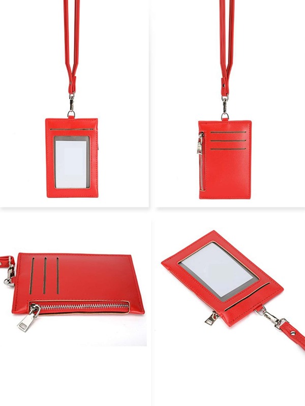 Red ID Card Holder PU | SHEIN USA