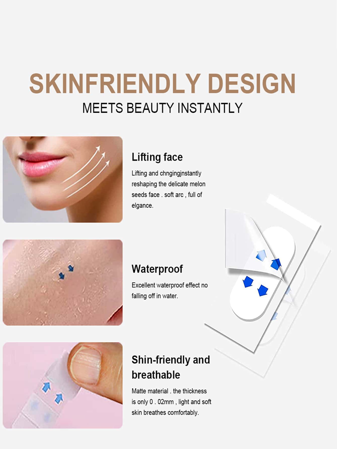 40pcs Face Tape Lifting Invisible, Face Lift Tape Invisible, Facelift ...