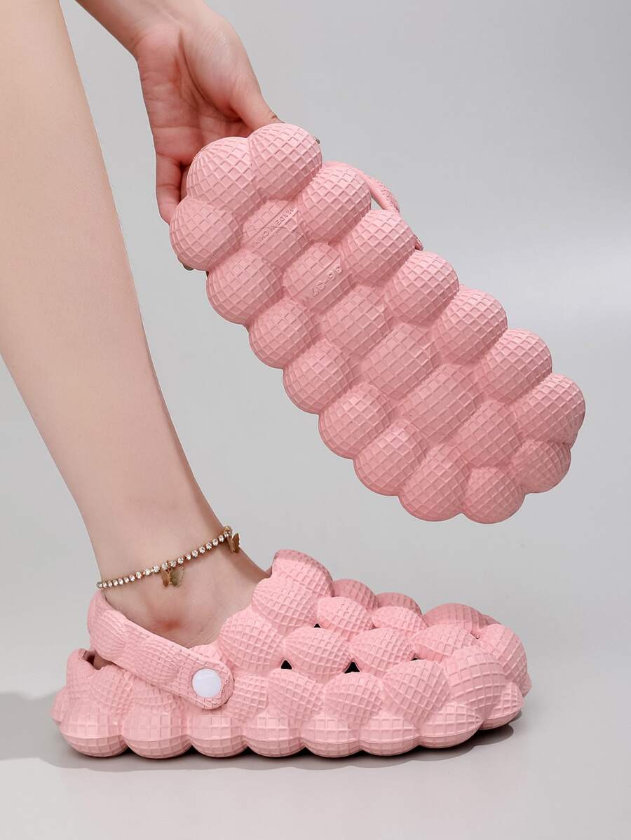 Women Hollow Out Bubble Multi-way Wear Vented Clogs, Preppy Macaron ...