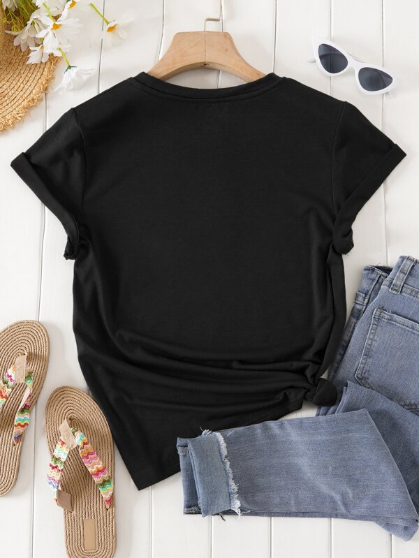 Shein Lune Letter Graphic Tee Shein Usa