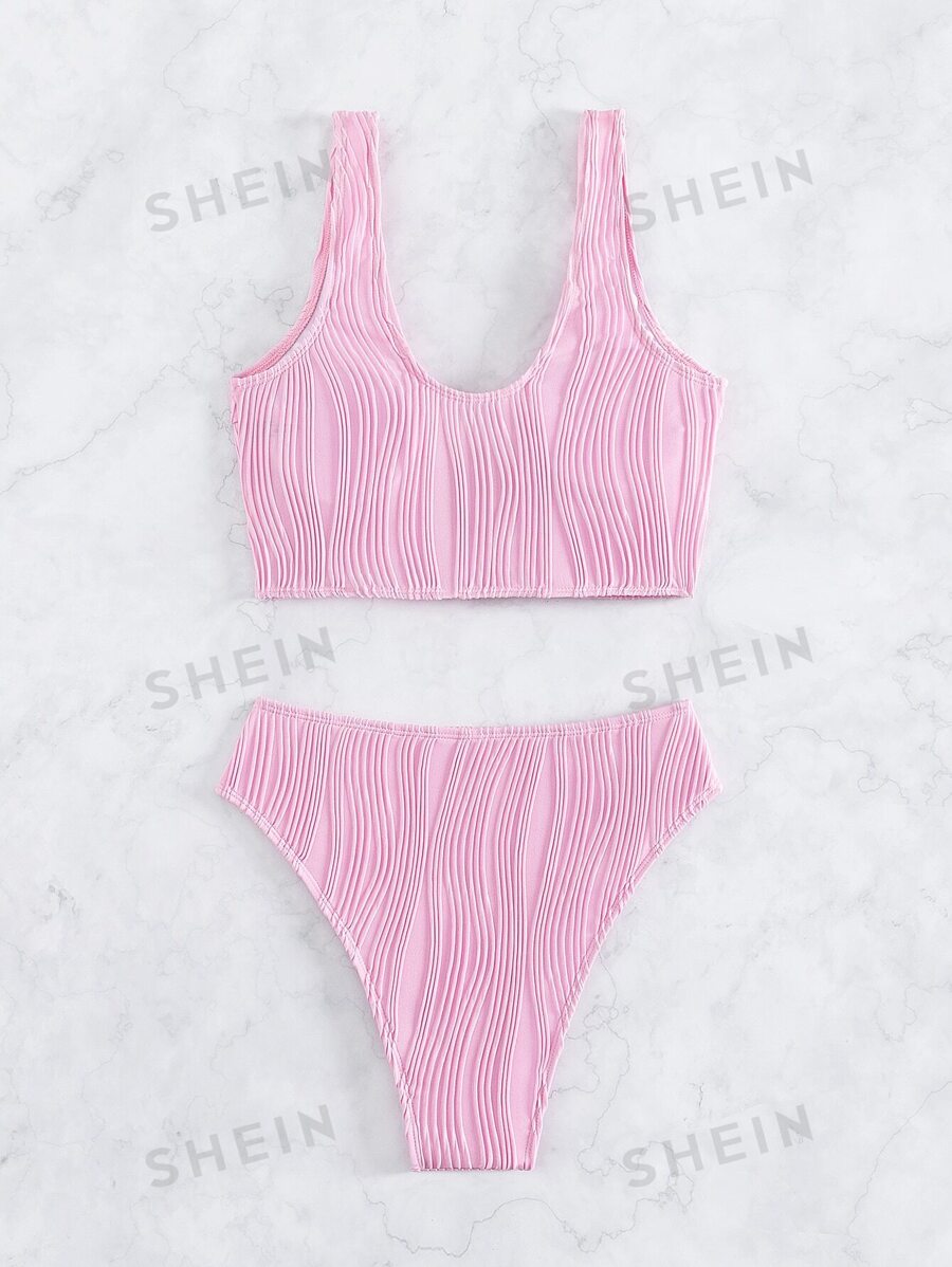 Plain Cut Out Bikini Set Summer Beach Shein Usa