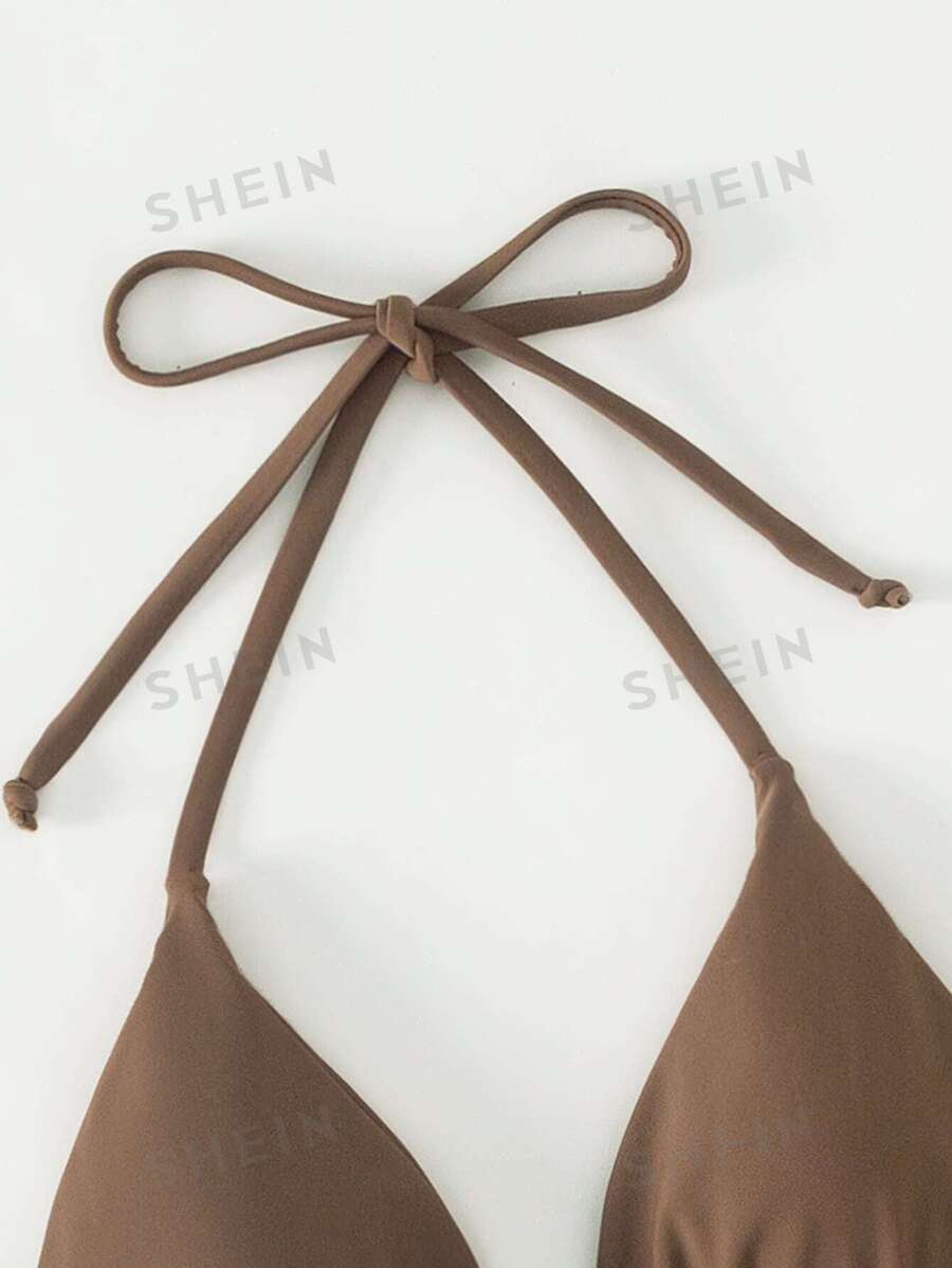 Shein Swim Summer Beach Halter Triangle Bikini Top For Sale Australia
