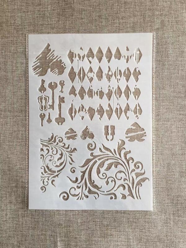 1 st vit rektangel geometrisk ihålig ritstencil, enkel mångsidig ...