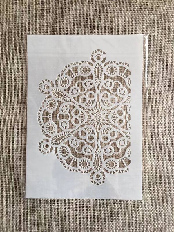 1pc White Rectangle Mandala Hollow Drawing Stencil, Simple Multi ...