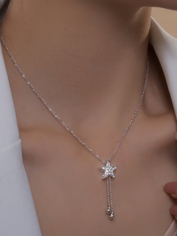 Rhinestone Star Decor Y Lariat Necklace | SHEIN USA