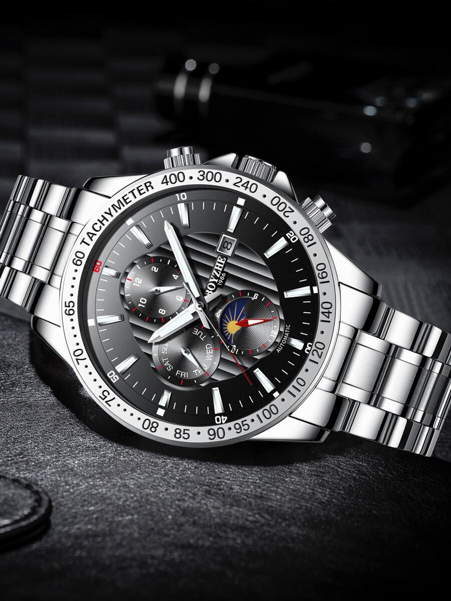 BOYZHE Men Triple Dial Date Quartz Watch | SHEIN USA