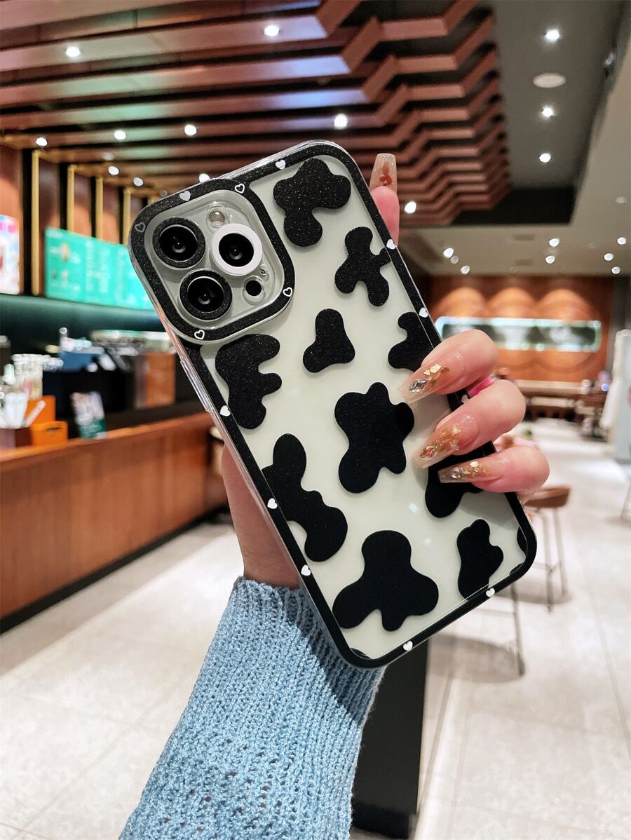 Cow Pattern Clear Phone Case | SHEIN USA
