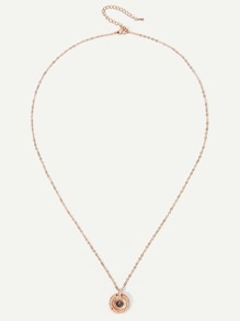 Round Pendant Light Projection Chain Necklace | SHEIN UK
