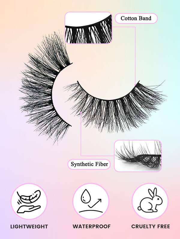 3 pairs Full False Lashes Cat Eye Look 20mm Volumized Eyelashes Fluffy ...