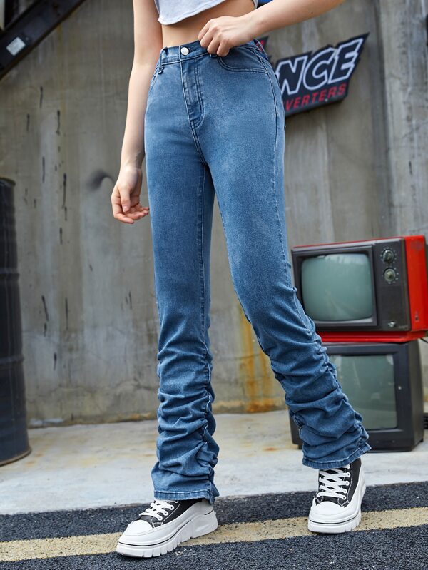 SHEIN Teen Girls Flare Leg Stacked Jeans | SHEIN USA