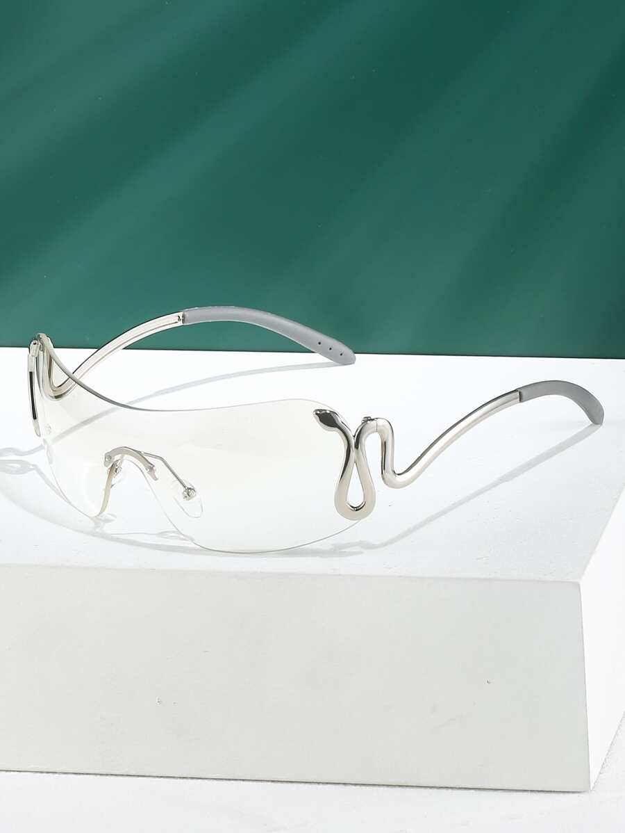 1pc Unisex Rimless One-Piece Snake Design Casual Fashion Glasses For ...