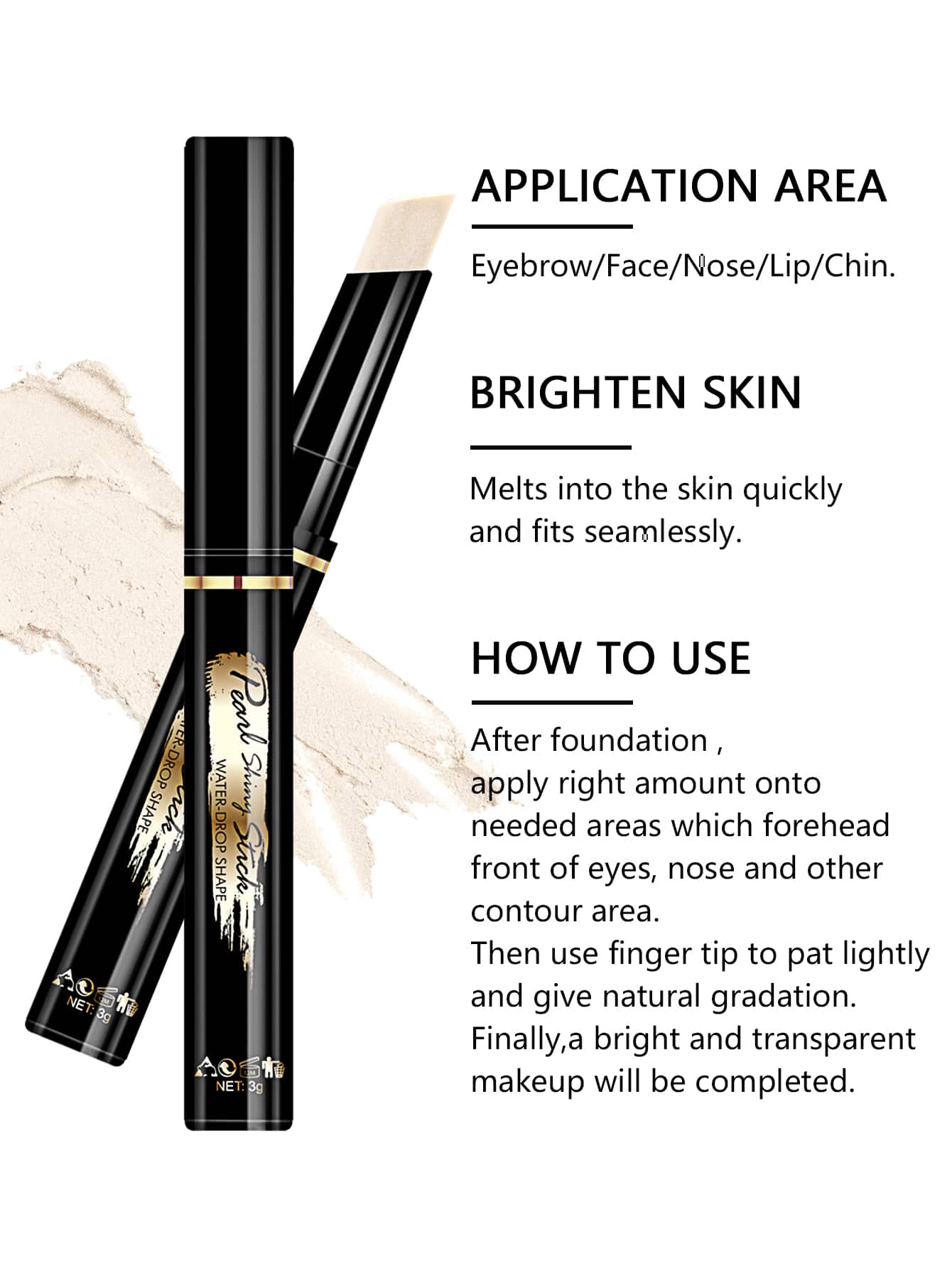 1pc Long-Wearing Metallic Stick Highlighter | SHEIN USA