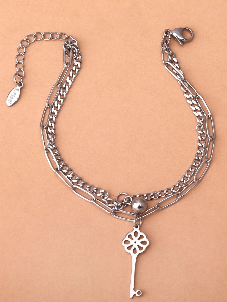 Key Charm Layered Bracelet | SHEIN USA