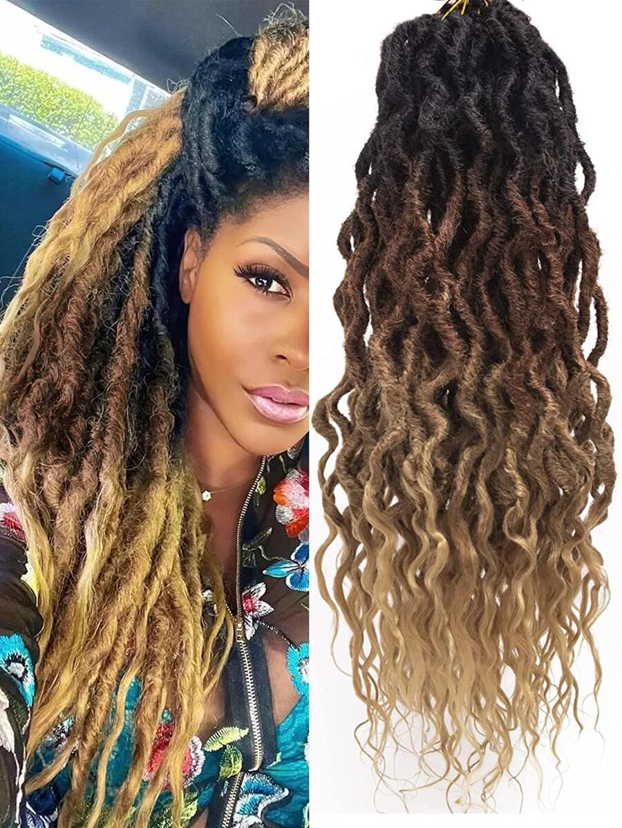 1Pack Faux Locs Crochet Hair,Goddess Locs Crochet Hair,Ombre Soft Locs ...