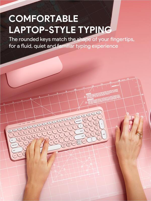 Jmmo 2 4ghz Usb Wireless Keyboard With Dual Mode Round Keys Keyboard Support Devices For Windows