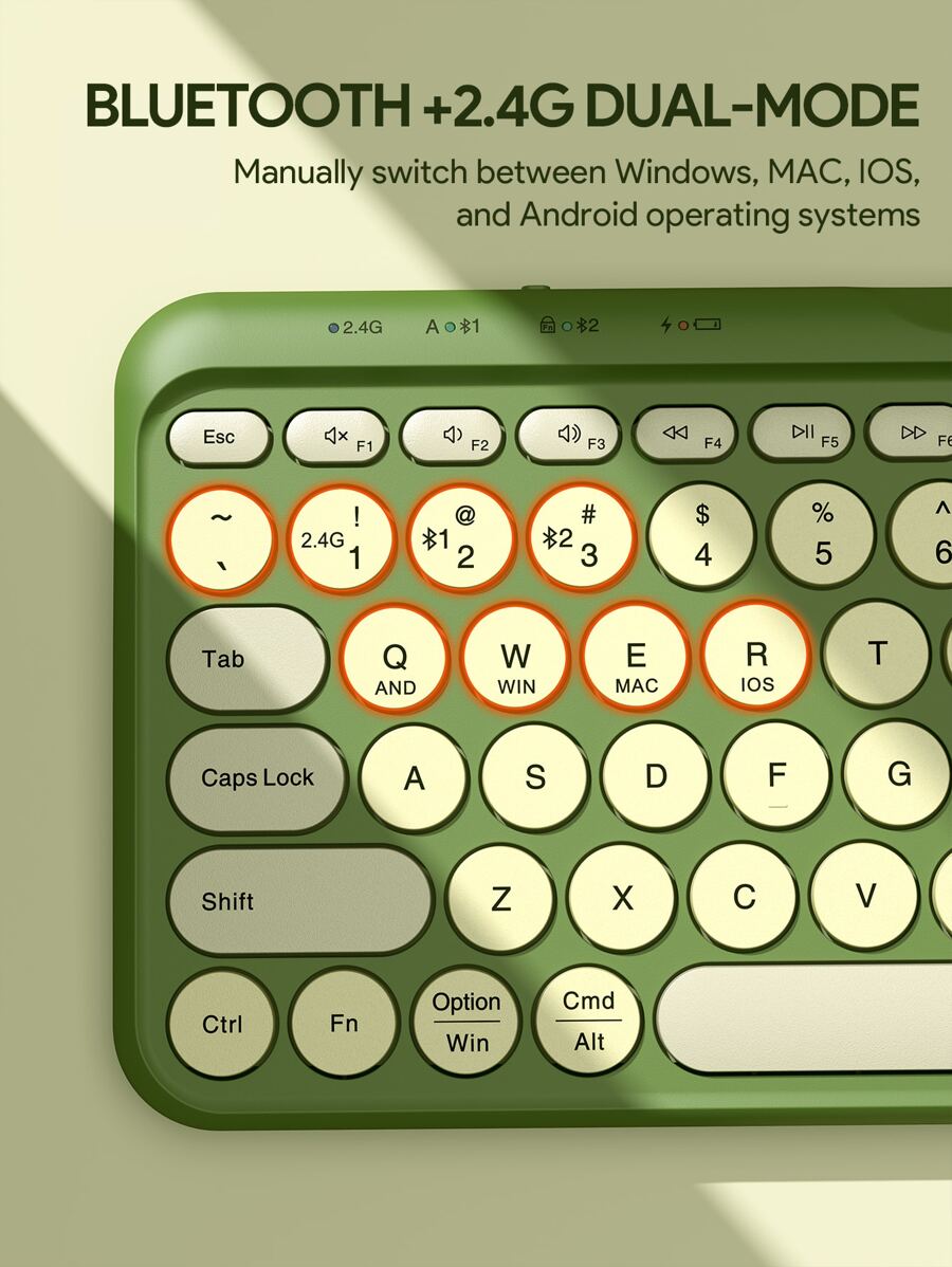 JMMO Wireless Keyboard,2.4GHz USB Wireless Keyboard With 79-Keys Dual ...