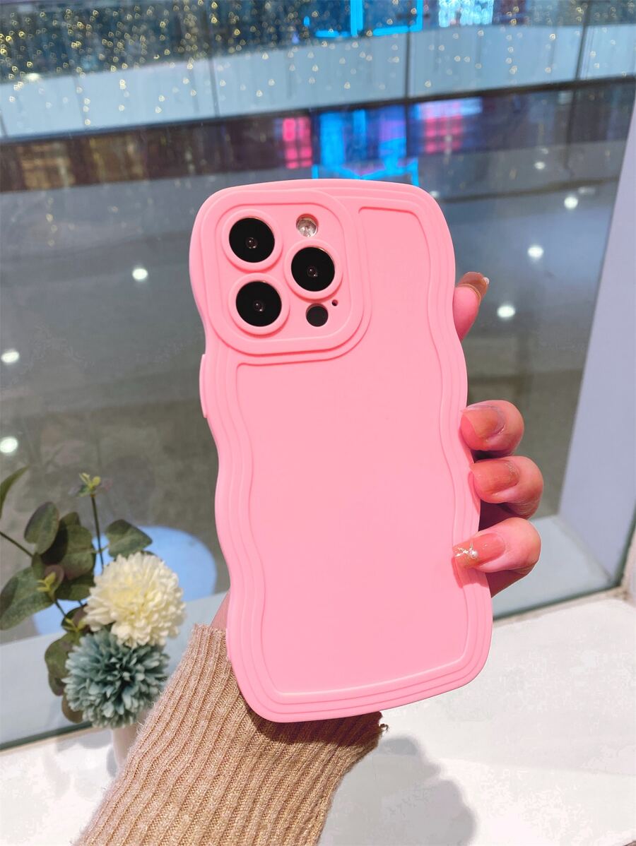 Apple Baby Pink Soft 3D Wavy Phone Case - Shockproof, Anti-Sweat, Anti ...