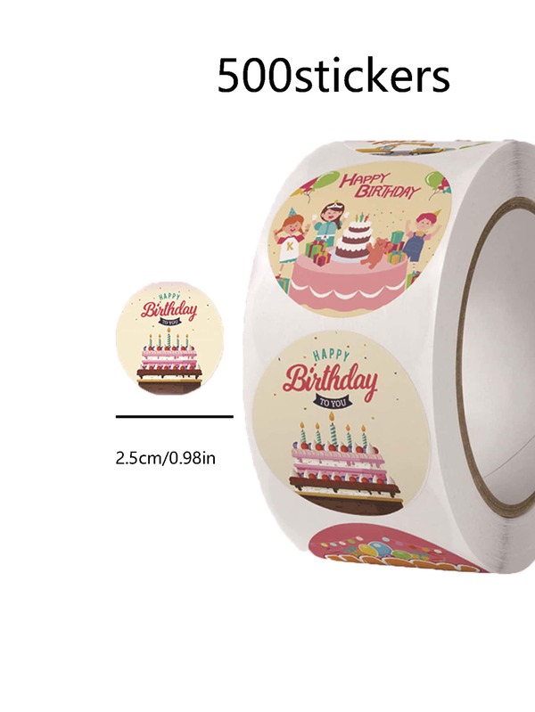 500pcs/1roll Cartoon Graphic Gift Wrapping Sticker, Cute Envelope ...