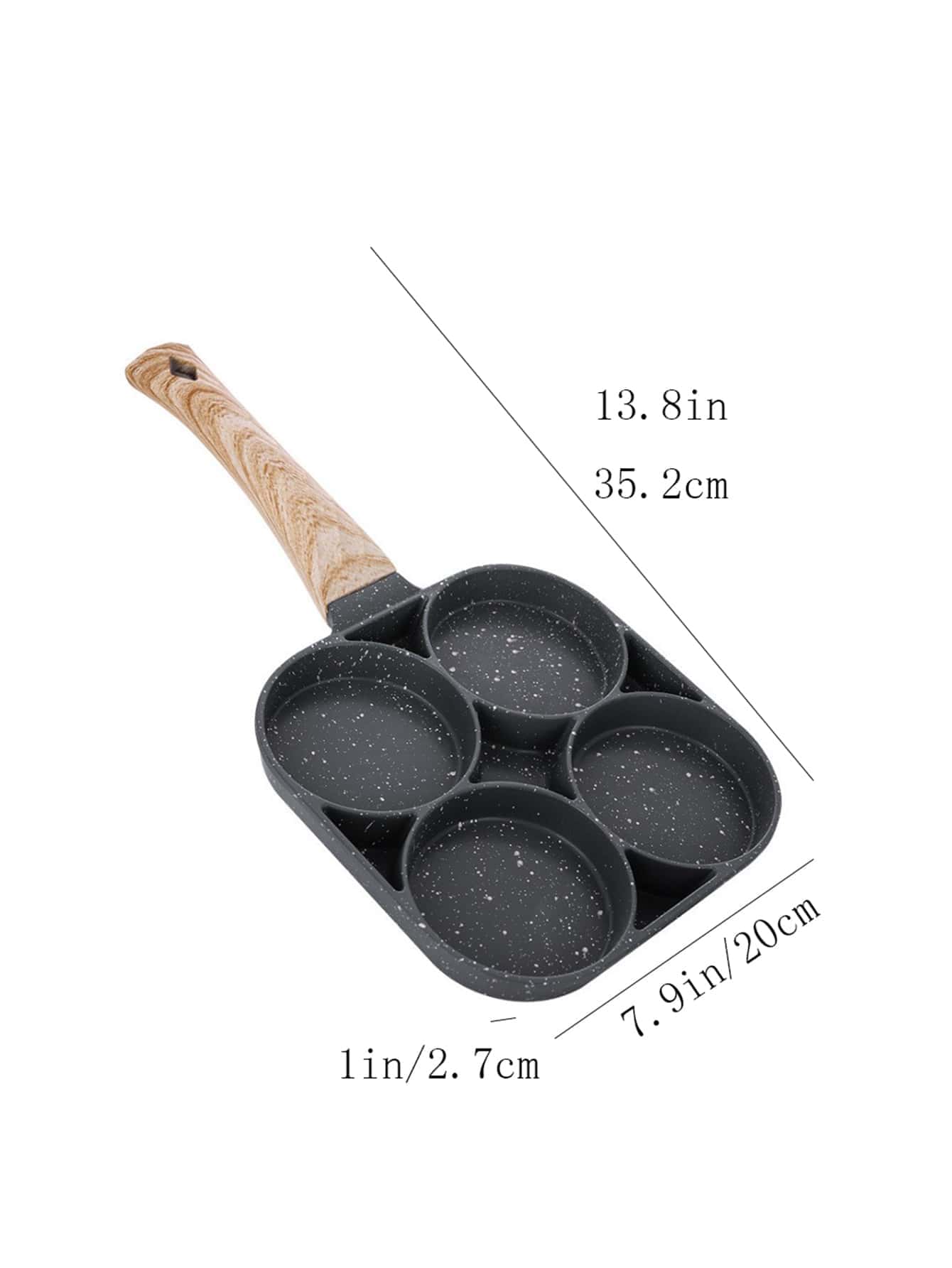 4-Hole Non-Stick Fry Pan - Perfect For Eggs, Pancakes, Burgers & More ...