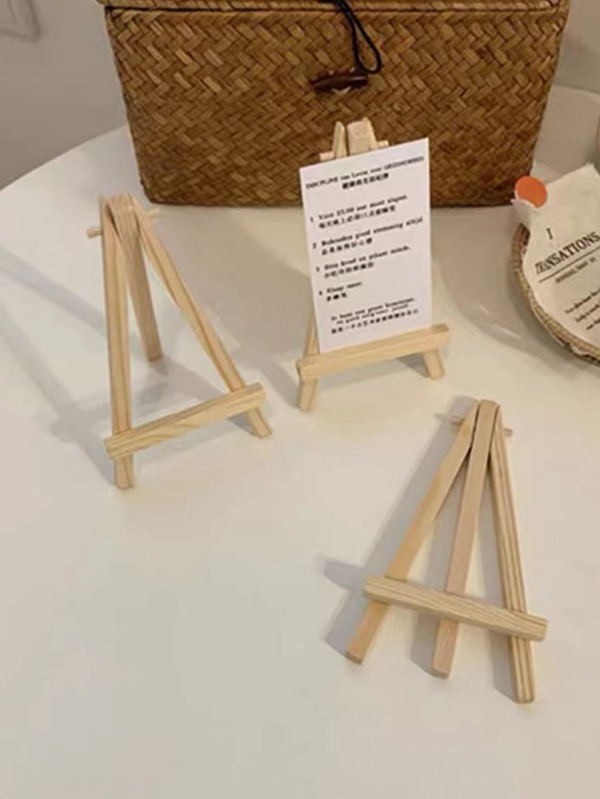 1pc Solid Color Mini Wooden Easel, Simple Multi-purpose Desktop Easel ...