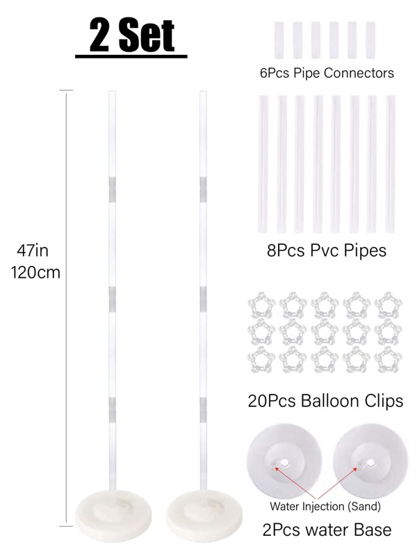 2pcs/set PVC Balloon Stand, Modern Plain Balloon Stand For Birthday ...
