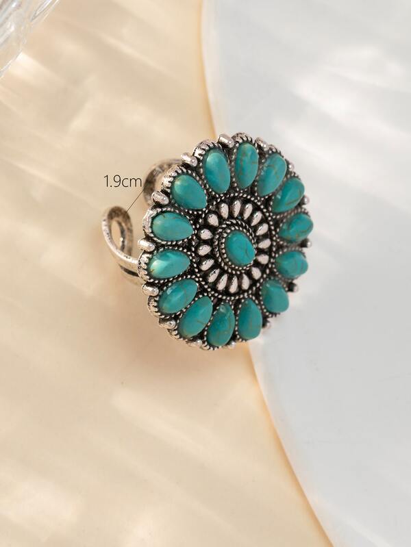 1pc Vintage Fashionable Pink Turquoise Ring For Women, Suitable For ...