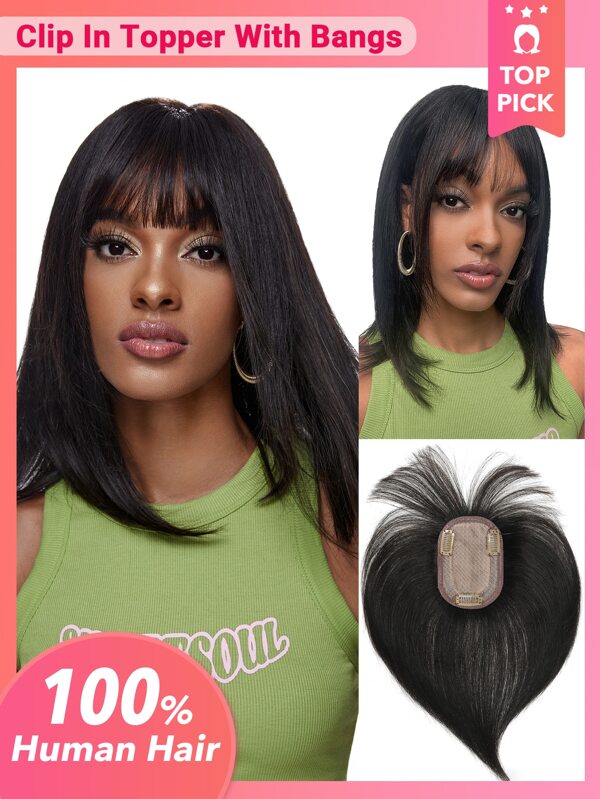 Silk Base Virgin Human Hair Topper Natural Black Top Hairpiece Air ...