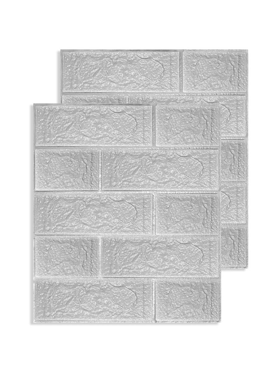 2pcs/set PE 3D Wall Panel, Brick Design Self Adhesive 3D Wall Covering ...