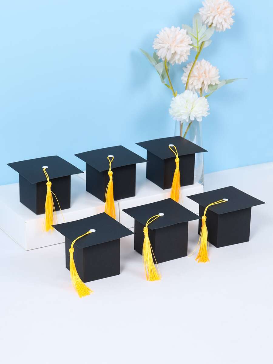10pcs/set Paper Gift Wrapping Box, Graduation Hat Design Gift Box For ...