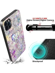 Heart Pattern Tempered Glass Phone Case | SHEIN USA