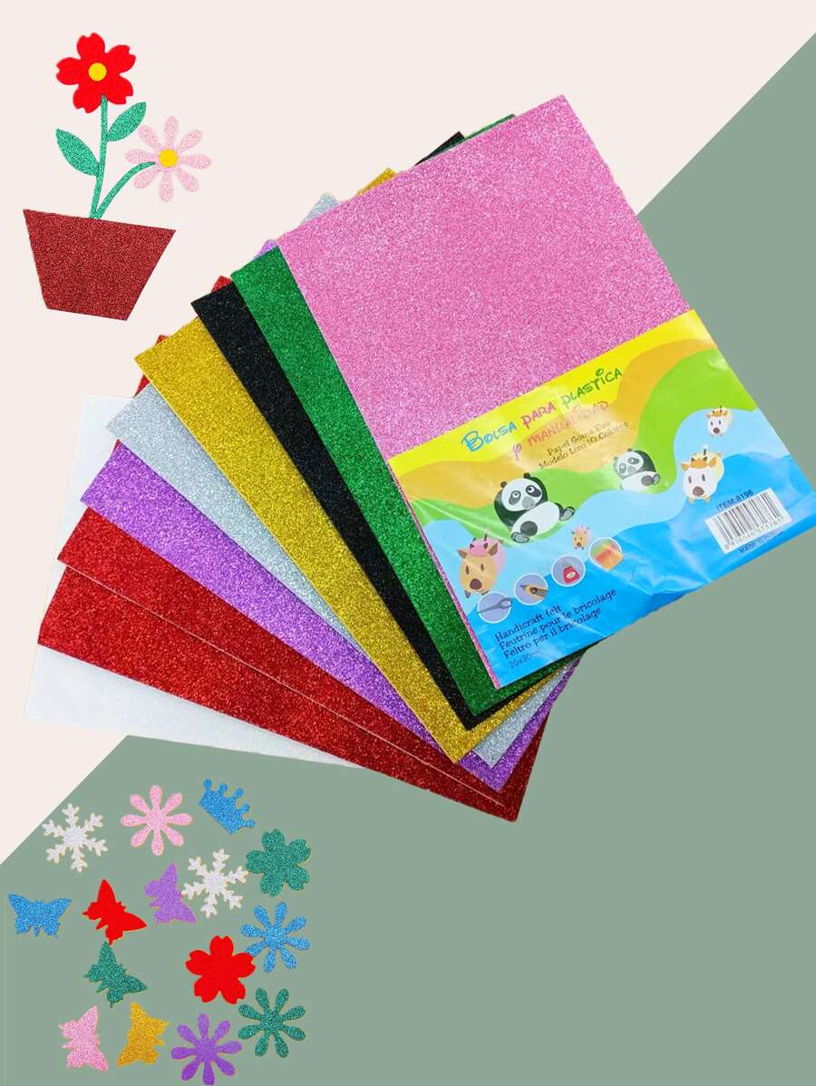 DIY EVA Glitter Sponge Paper With Adhesive, For Handcrafting | SHEIN ...