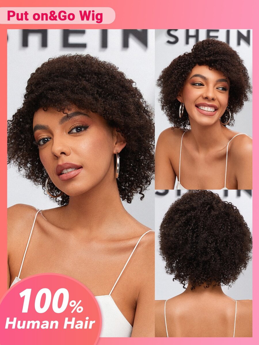 Short Curly Pixie Cut Human Hair Wig 2# Real Affordable Hair ...