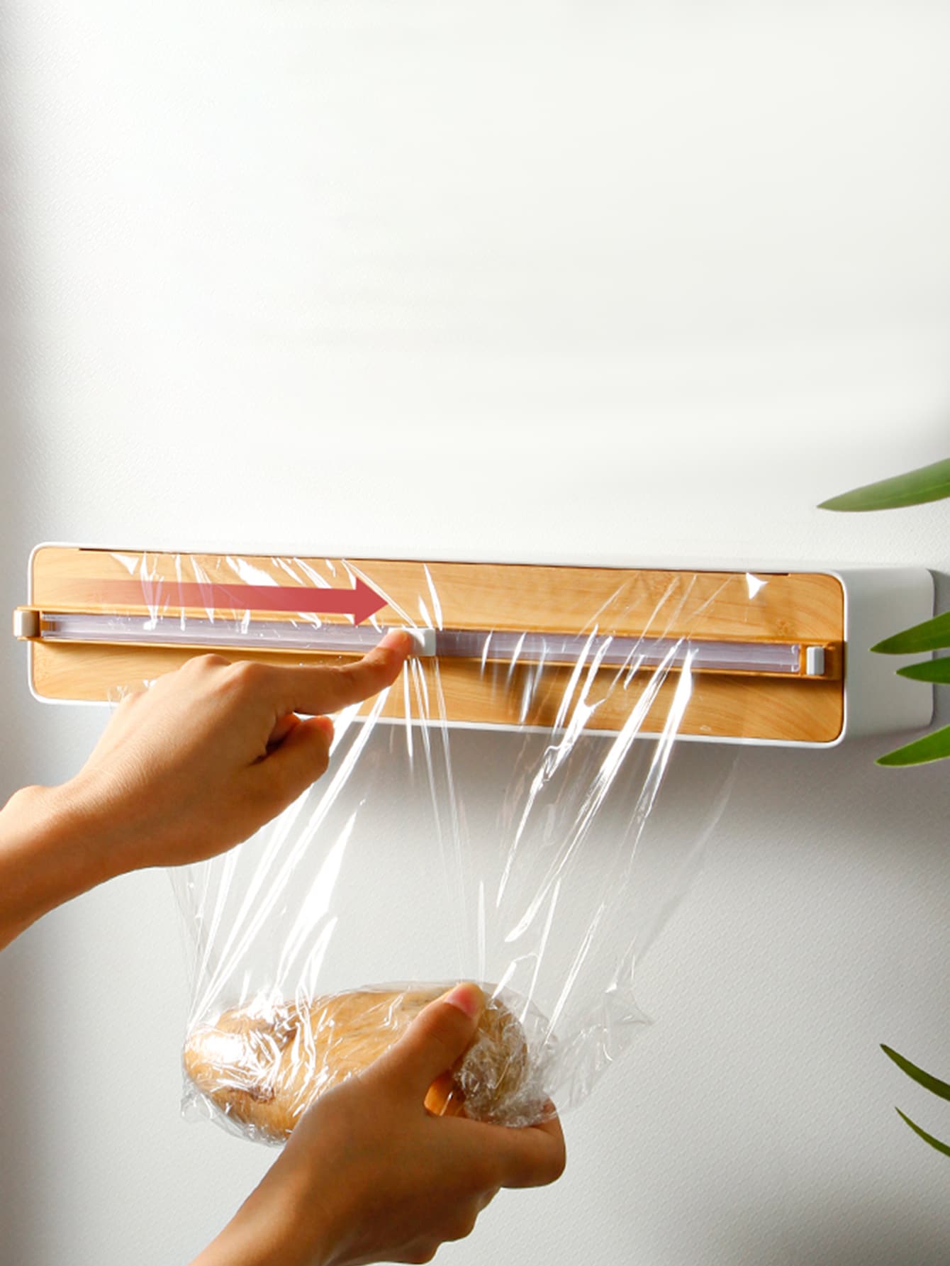 1pc PP Plastic Wrap Dispenser, Modern Wall Mounted Plastic Wrap Cutter ...