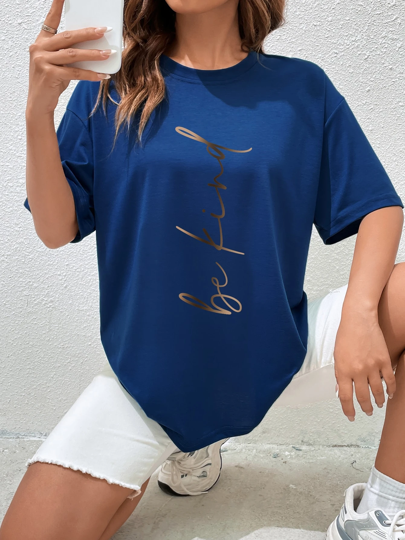 Shein Ezwear Letter Graphic Drop Shoulder Tee Shein Usa
