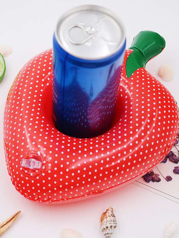 1pc PVC Inflatable Floating Cup Holder, Cute Strawberry Design Coaster ...