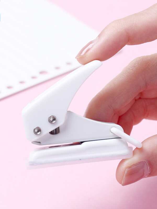 1pc Solid Color Mini Hole Puncher, Simple Multi-purpose Handle Puncher ...