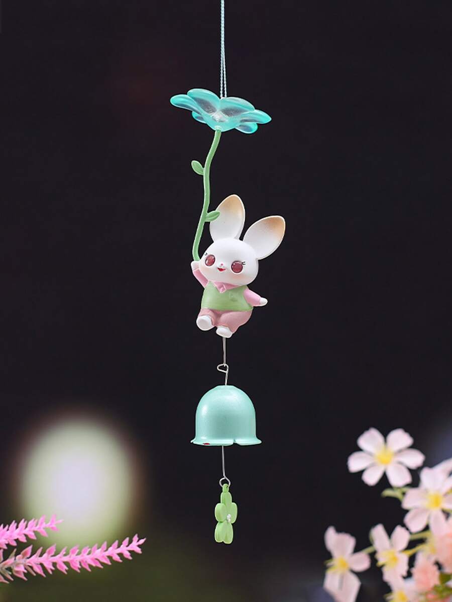 1pc Rabbit Decor Wind Chime, Modern ABS Wall Hanging Charm For Home ...