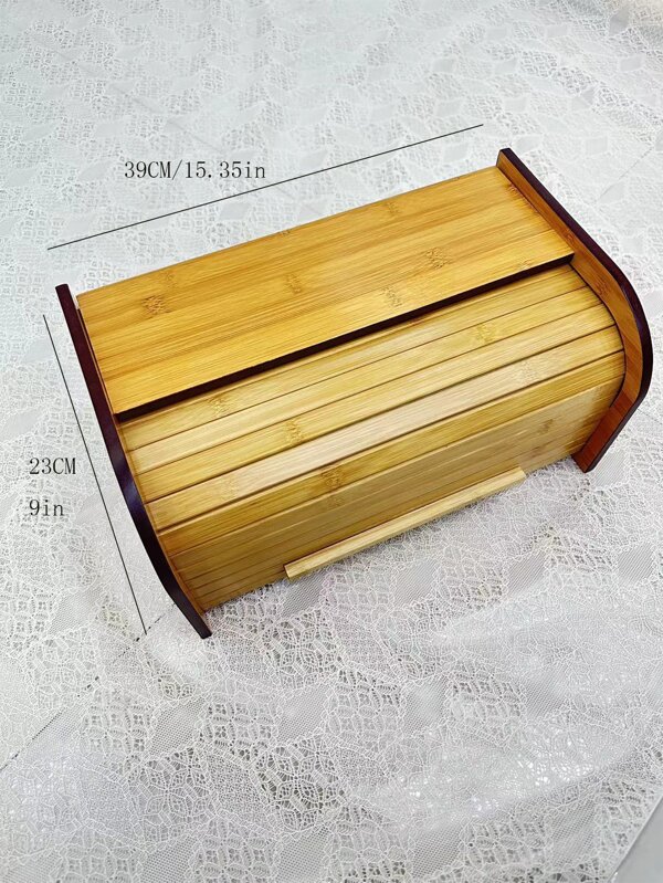 1pc Large Wood Food Storage Box, Portable Pull-Out Bread Storage Box ...