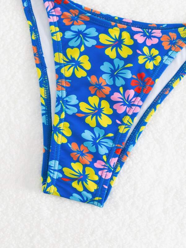 Shein Swim Vcay Floral Print Tie Side Bikini Bottom Shein Usa